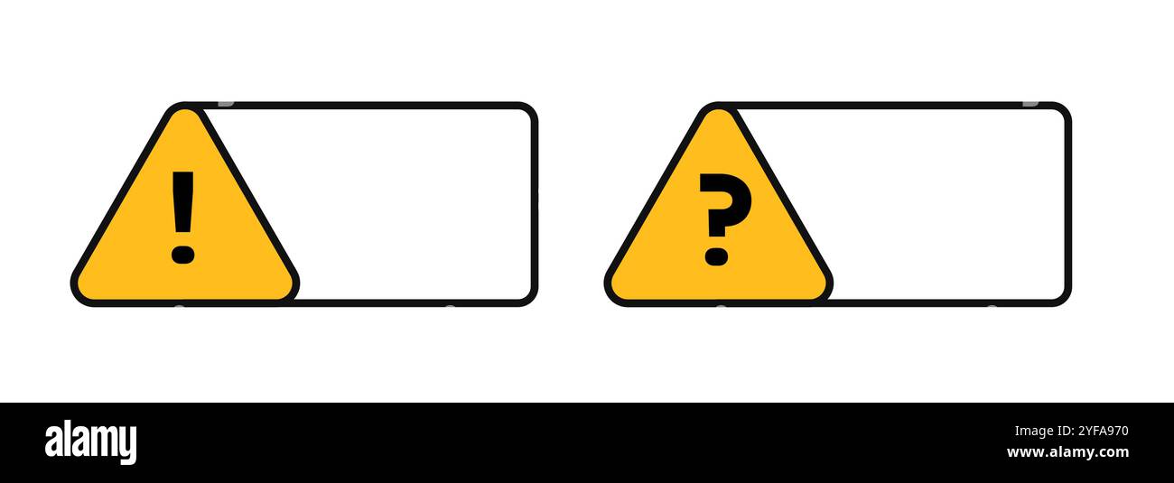 Yellow warning frame with exclamation and question mark Stock Vector ...
