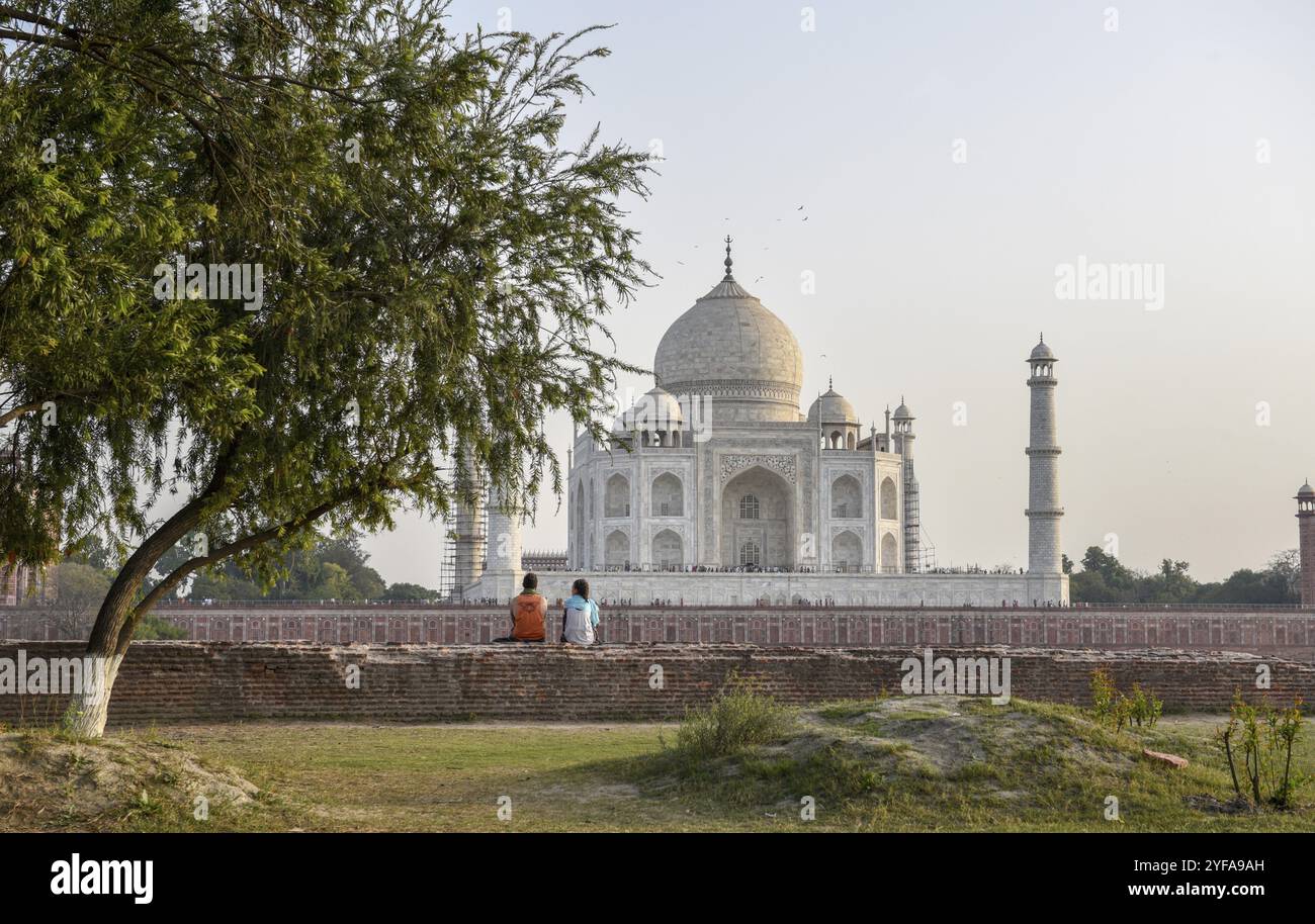 Agra, India ? March 15 2017: Tourist people sitting and enjoying at the ...