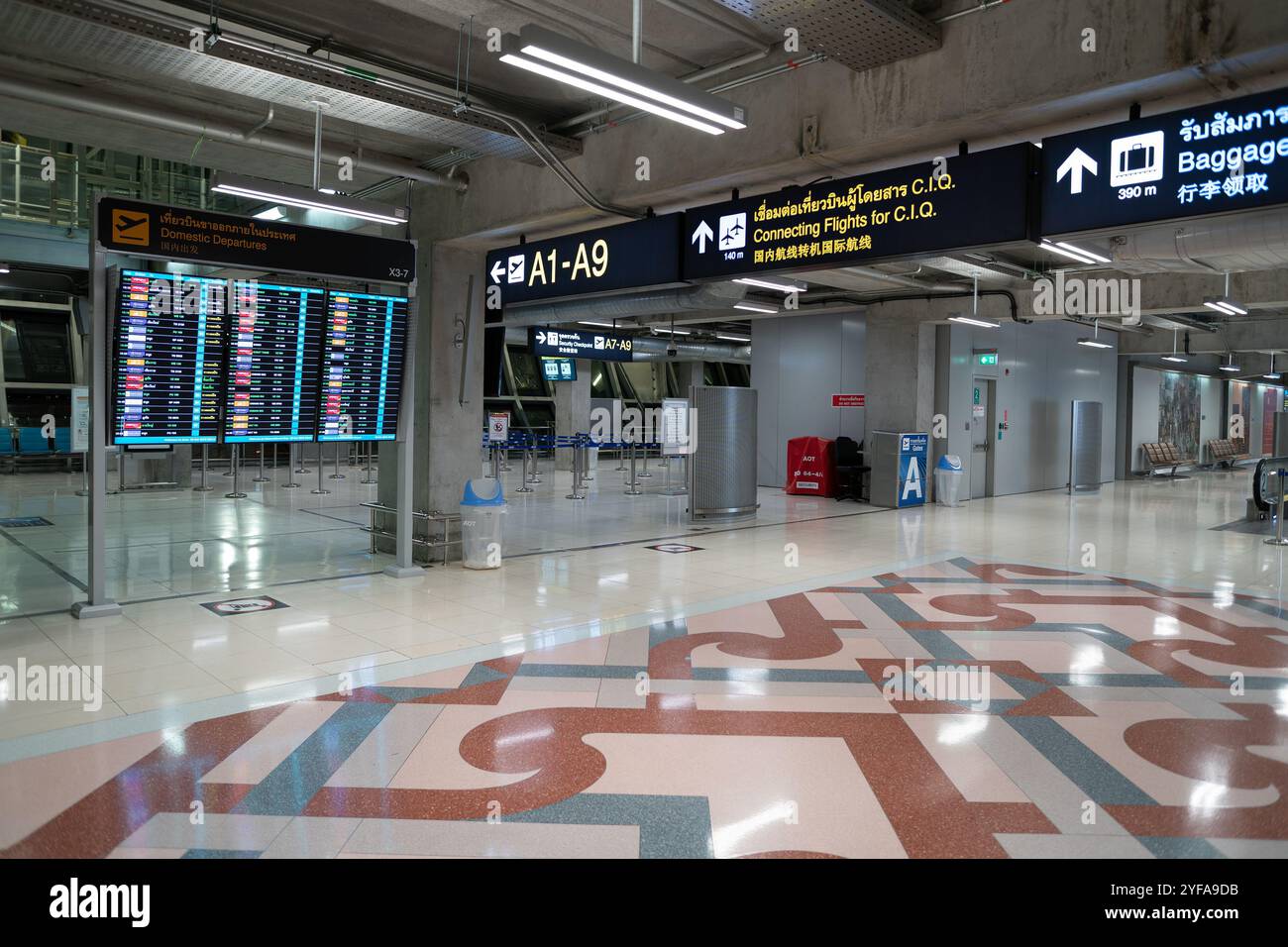BANGKOK, THAILAND - OCTOBER 28, 2023: digital flight information ...