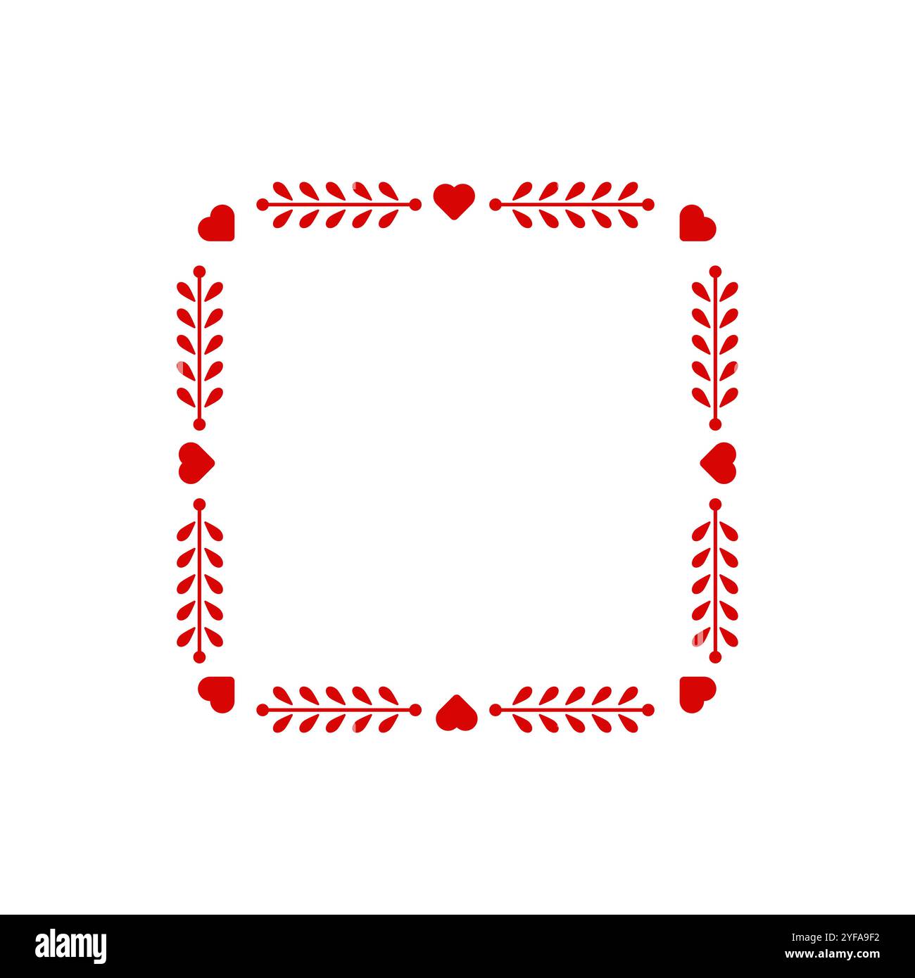 Elegant red frame with heart shapes for romantic cards Stock Vector ...