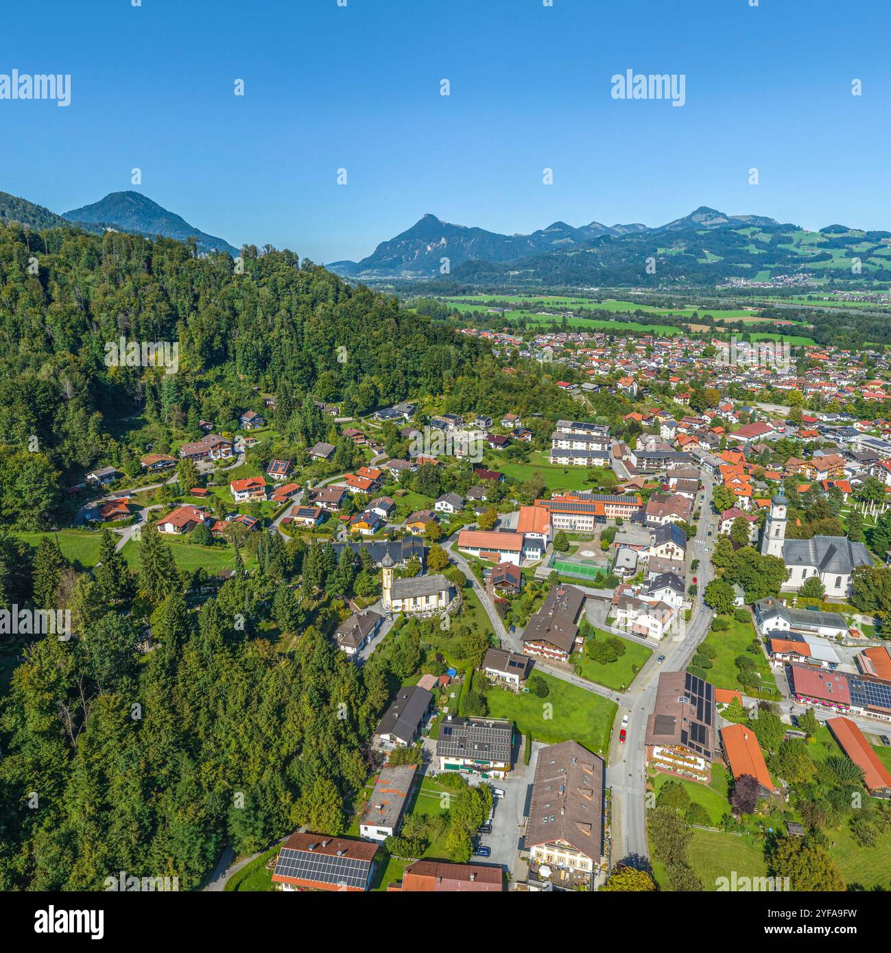 The region around the border village of Kiefersfelden in the Upper ...