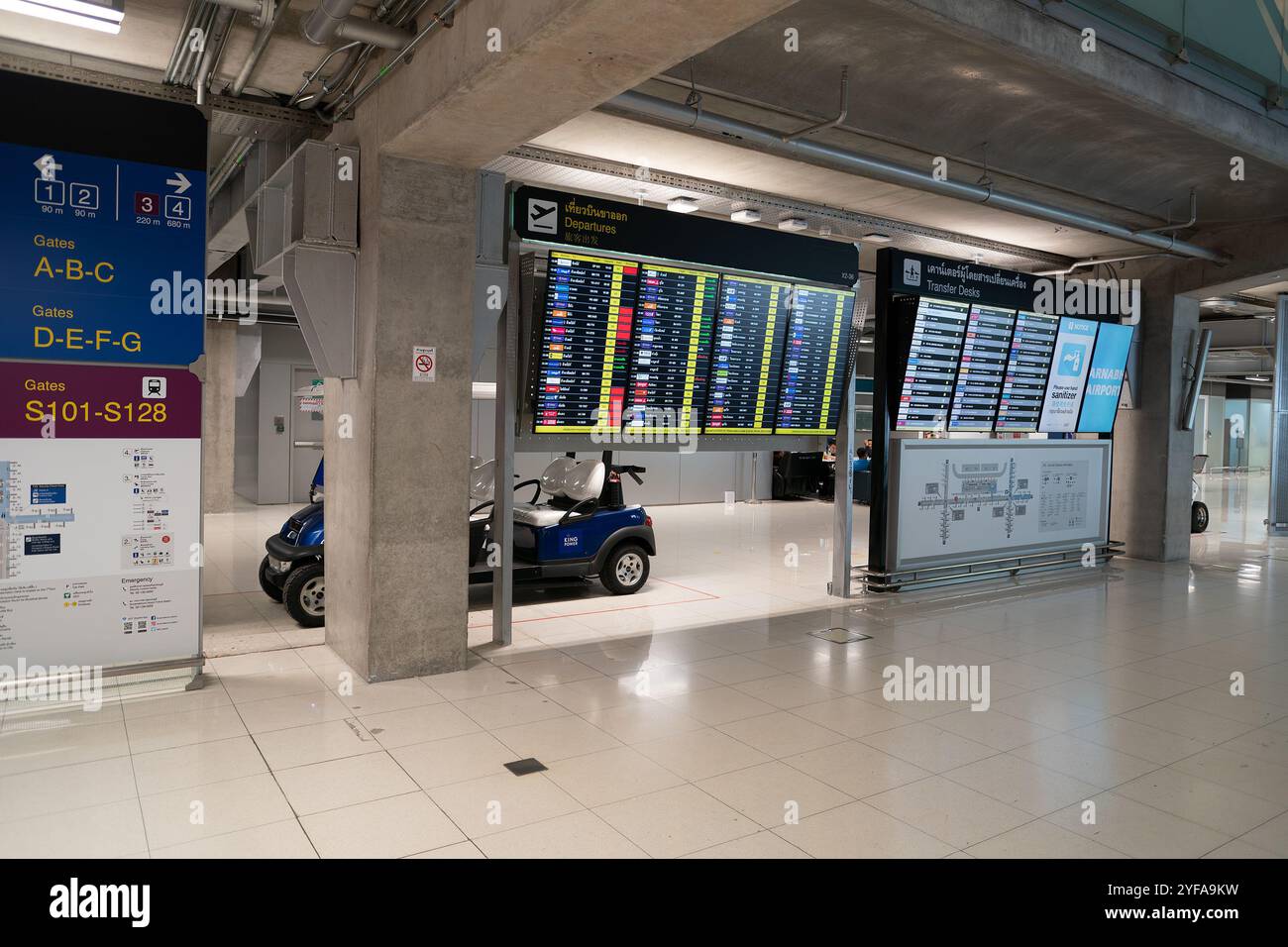 BANGKOK, THAILAND - DECEMBER 08, 2023: digital flight information ...
