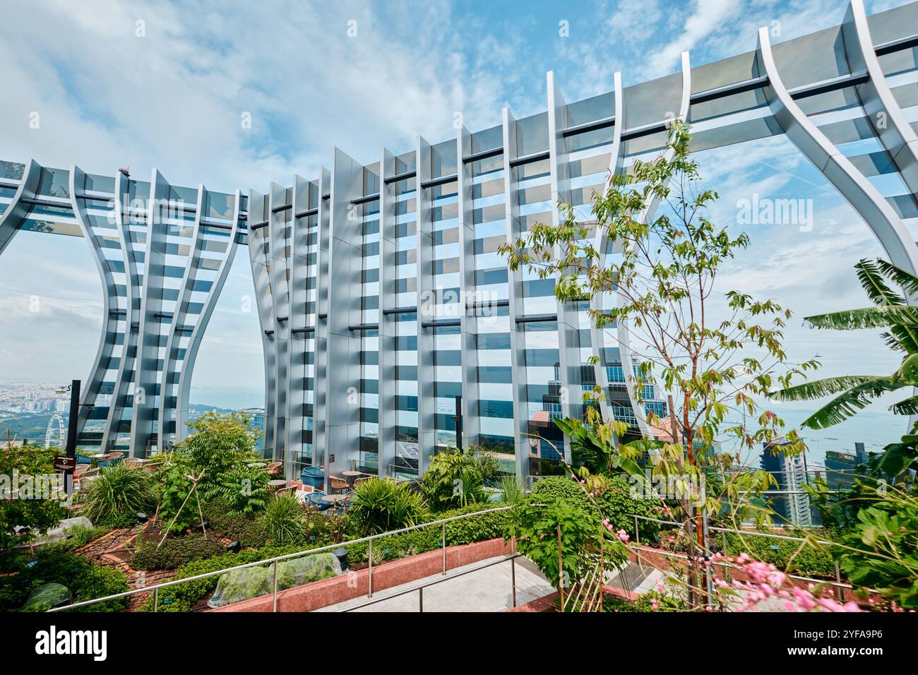 Singapore - August 16, 2024: CapitaSpring skyscraper with walkways and ...