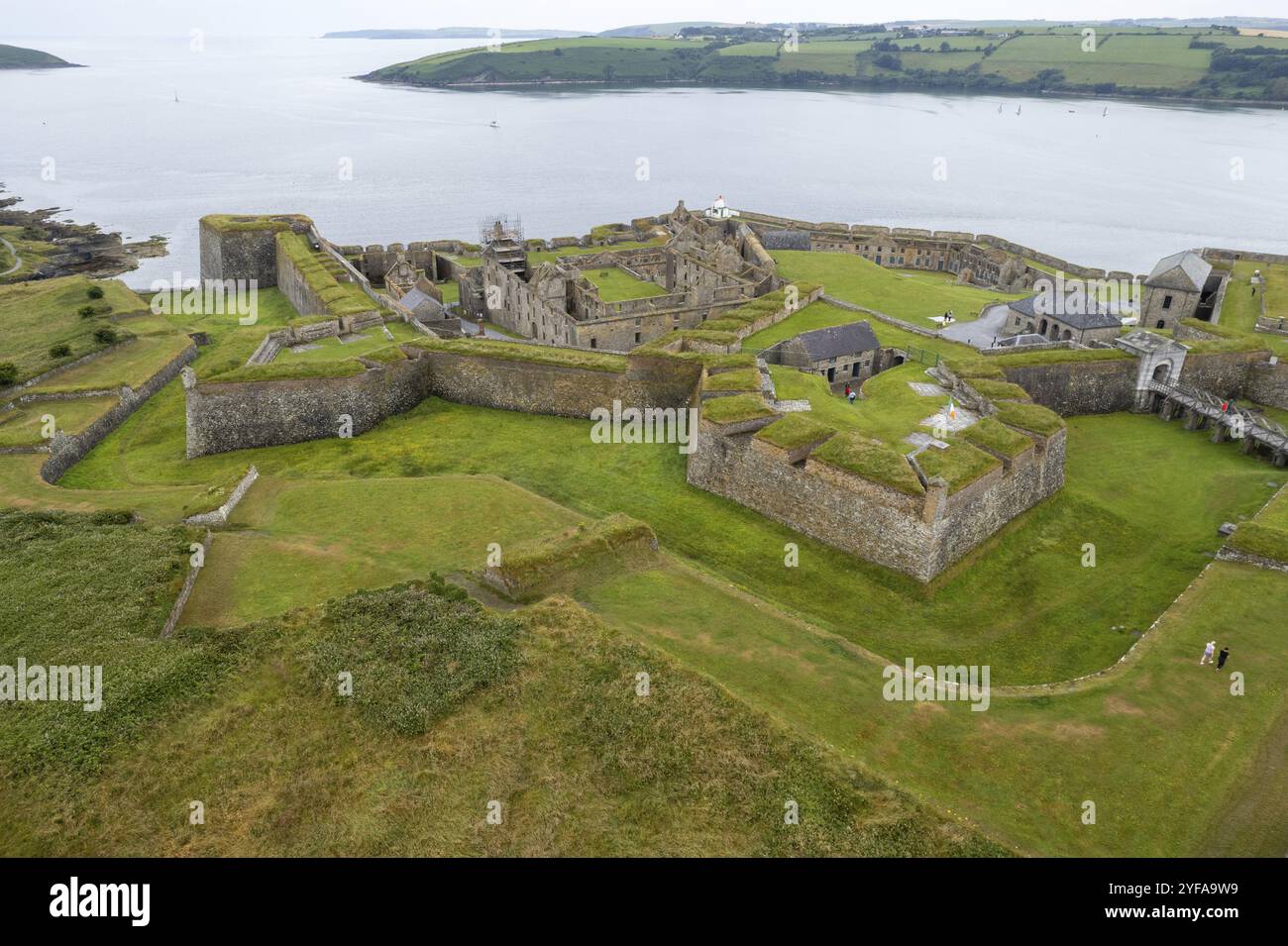 Drone aerial landscape of Charles fort in Kinsale Cork county Ireland ...