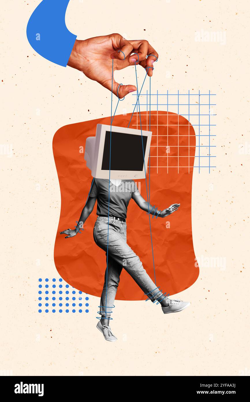 Composite trend artwork sketch image photo collage of caricature ...