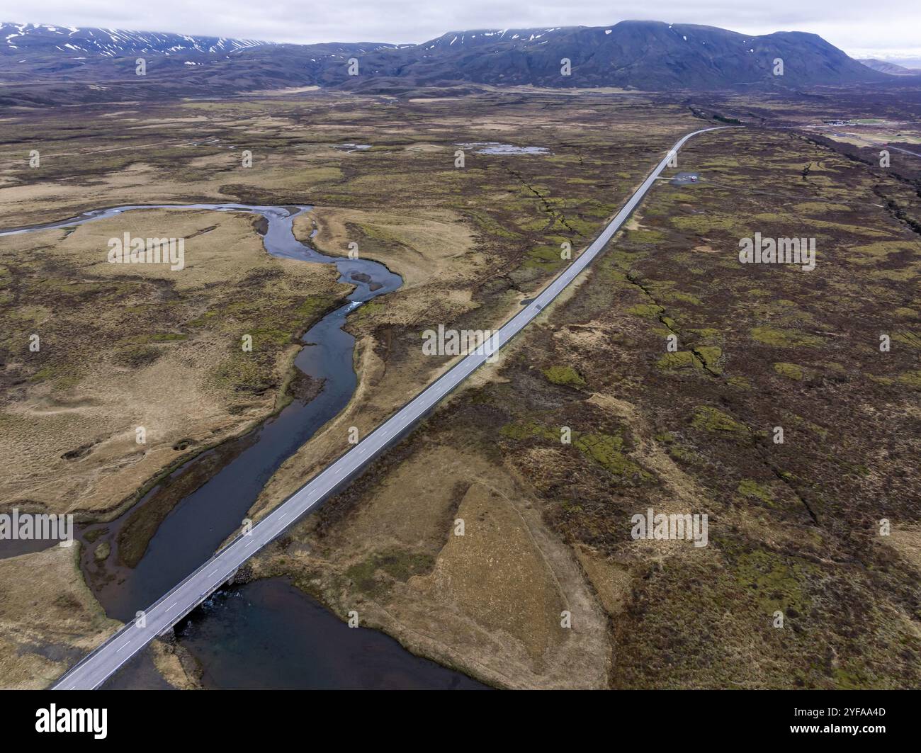 Aerial bridge over water iceland hi-res stock photography and images ...