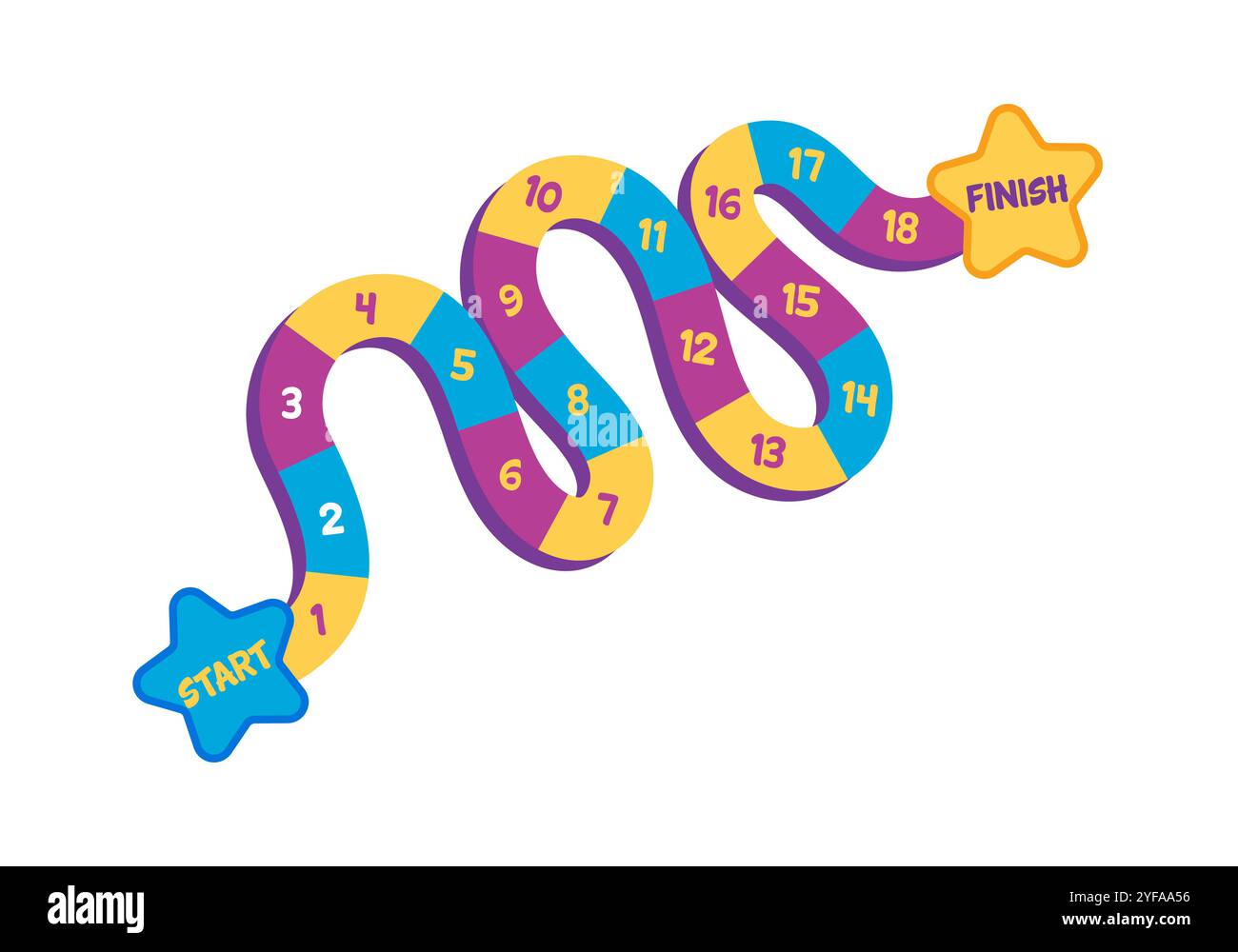 Snake board game for kids. Funny platform game in cartoon style with ...