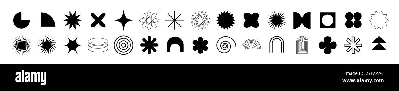 Geometric primitive shapes collection Black and White Stock Photos ...