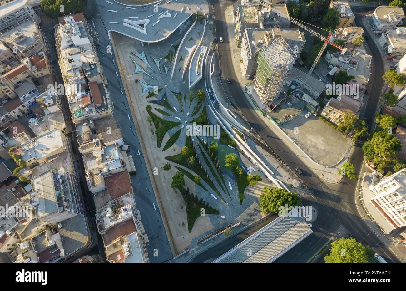 Aerial view of Nicosia cityscape the capital city of Cyprus and ...