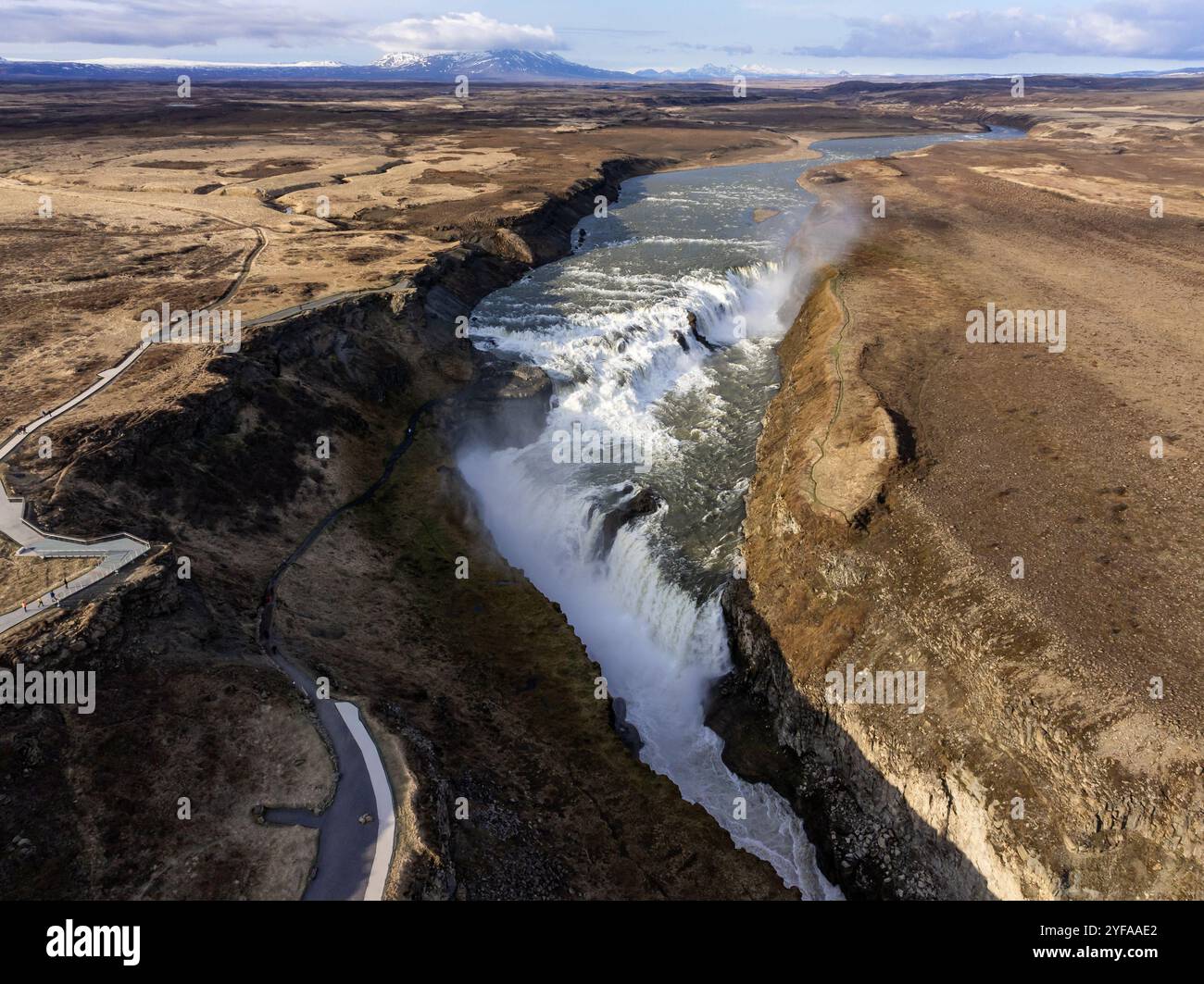 Most popular tourist destination - Gullfoss waterfall in Iceland ...