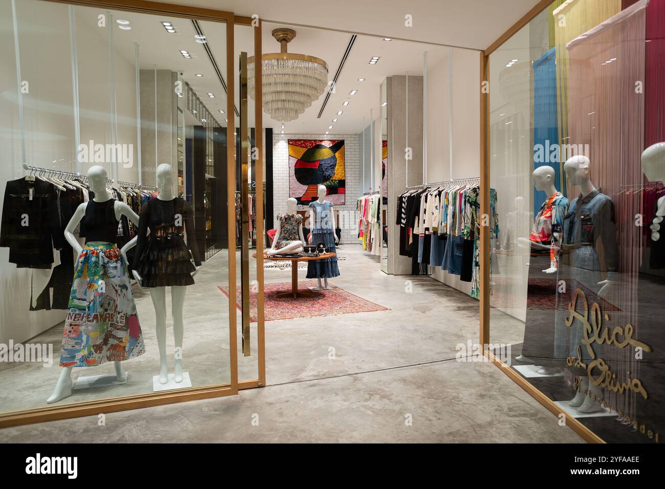 BANGKOK, THAILAND - DECEMBER 09, 2023: entrance to Alice and Olivia store at Central Embassy ...