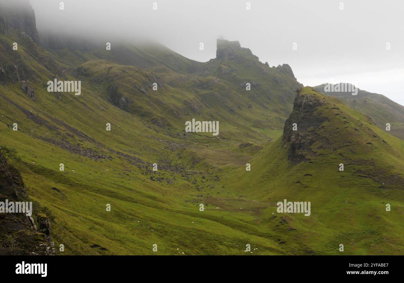 Quiraing mountain range landscape in Trotternish area on the Isle of ...