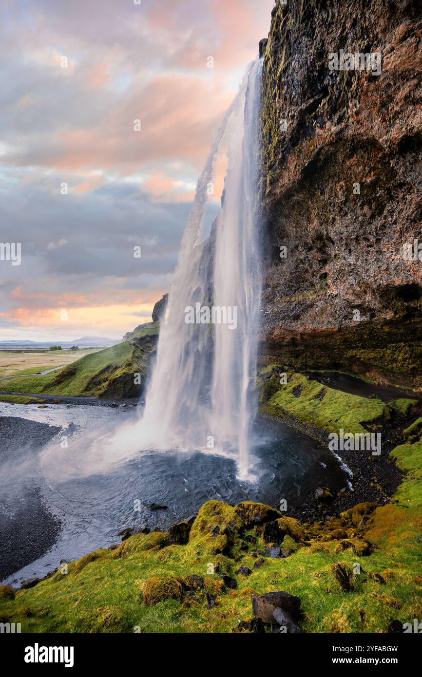 Stunning Seljalandsfoss Waterfall at Sunset, One of Iceland’s Most ...
