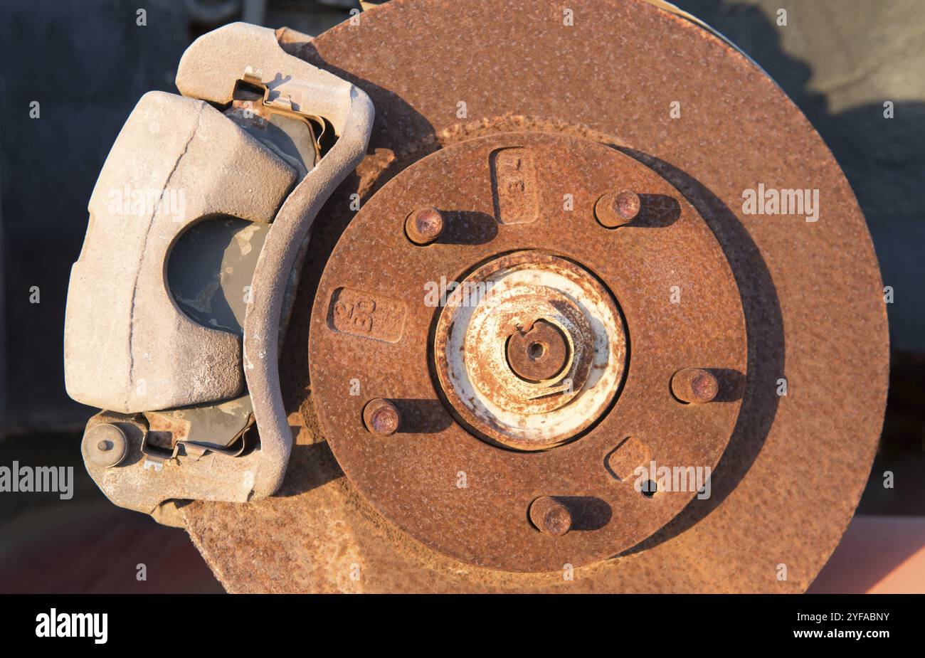 Details of parts of a rusty car wheel brake Stock Photo - Alamy