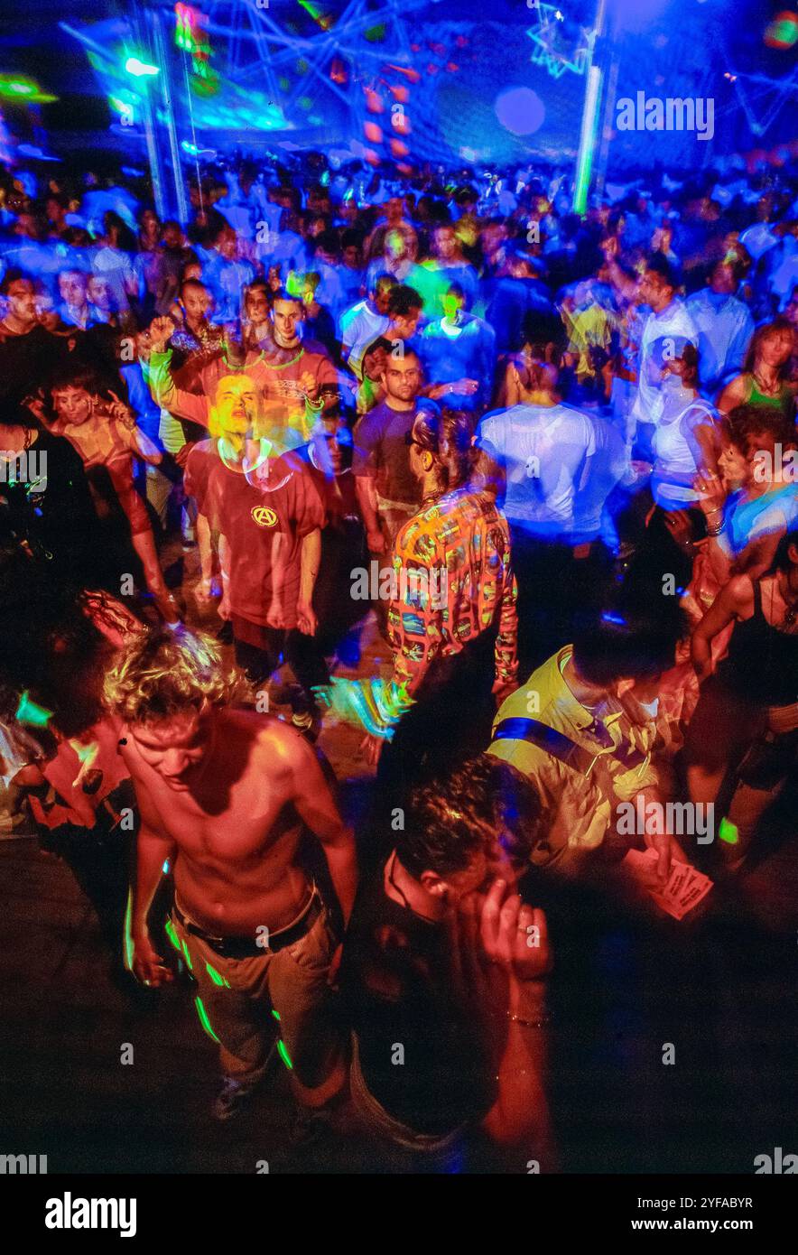 Paris, France, High Angle, Large Crowd Young People, Dancing on Dance ...
