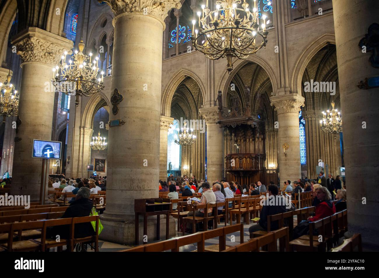 Paris, France- Large Crowd People, inside, Famous French Monumental ...