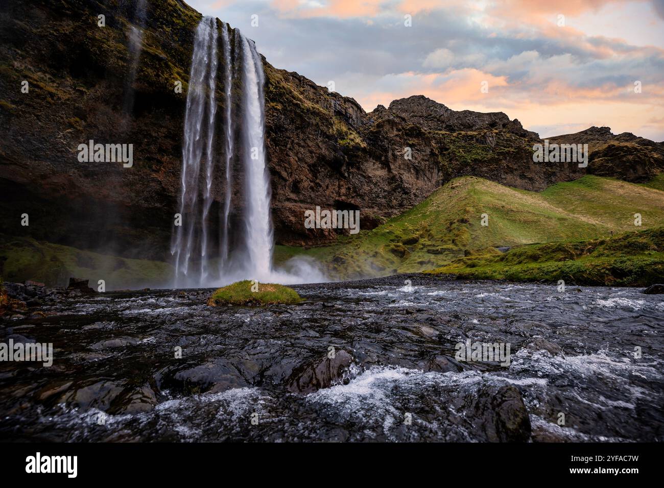Stunning Seljalandsfoss Waterfall at Sunset, One of Iceland’s Most ...