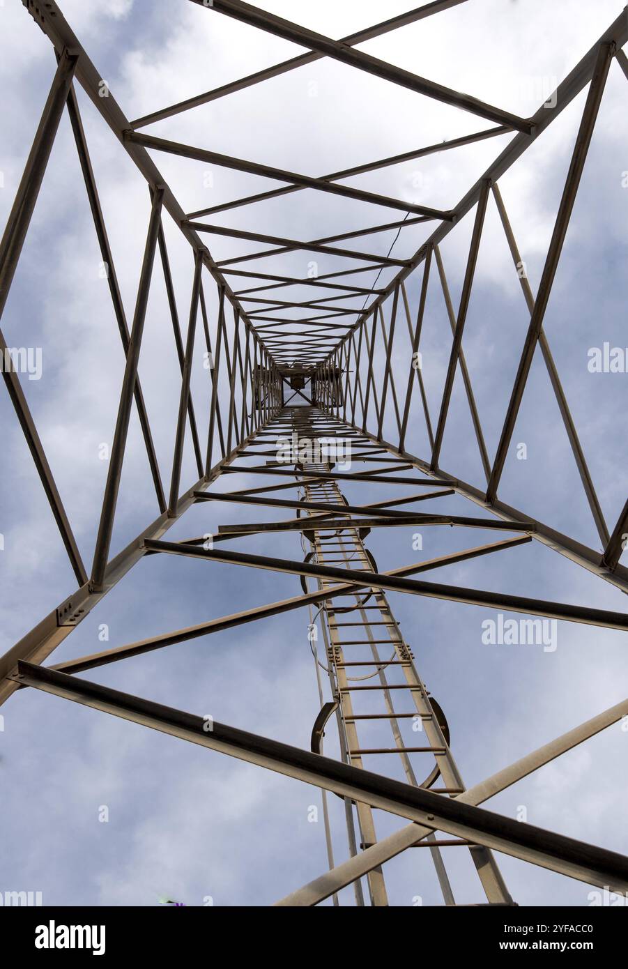 Metallic structure of a telecommunication tower holding antennas for TV ...
