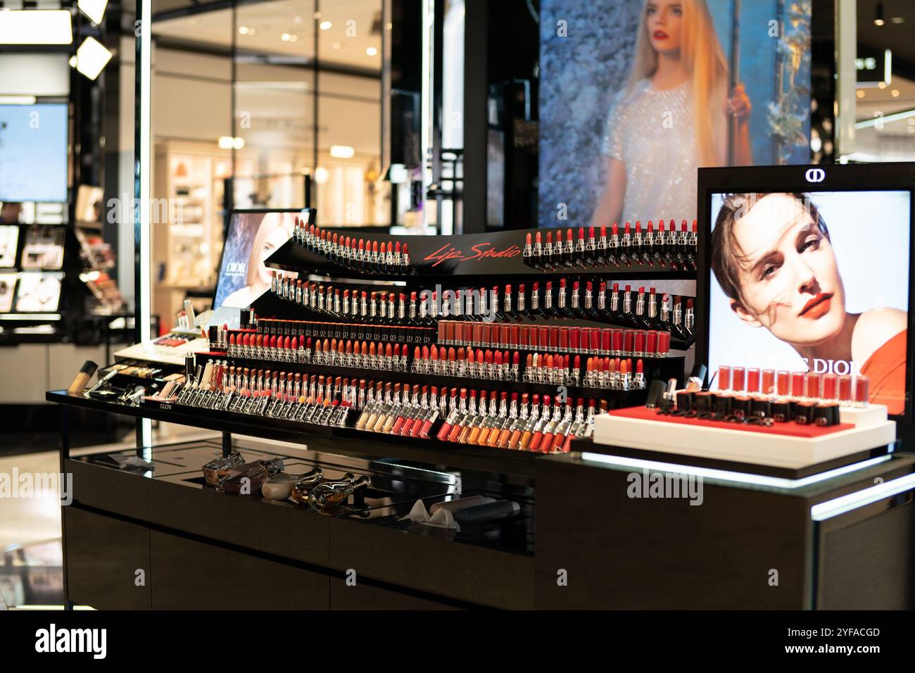 BANGKOK, THAILAND - DECEMBER 09, 2023: Christian Dior lipsticks on ...