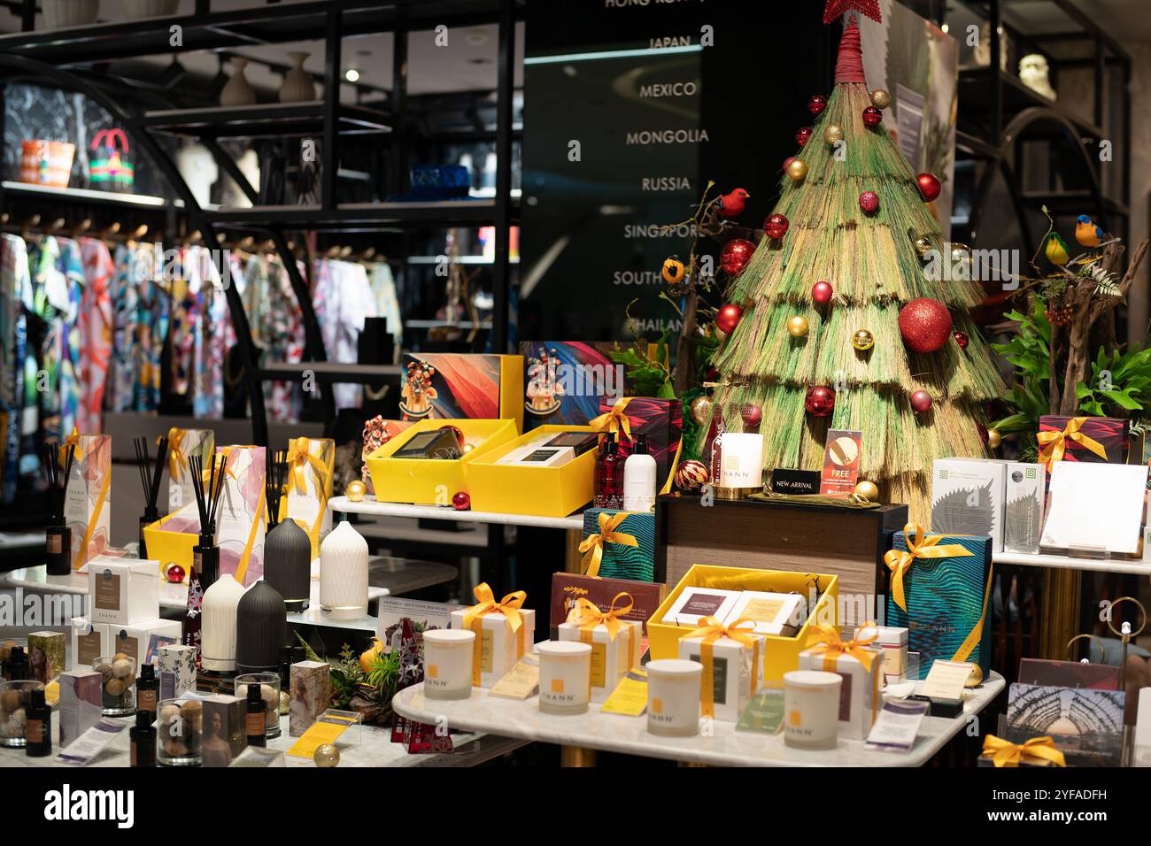BANGKOK, THAILAND - DECEMBER 09, 2023: goods on display at THANN store in CentralWorld shopping ...