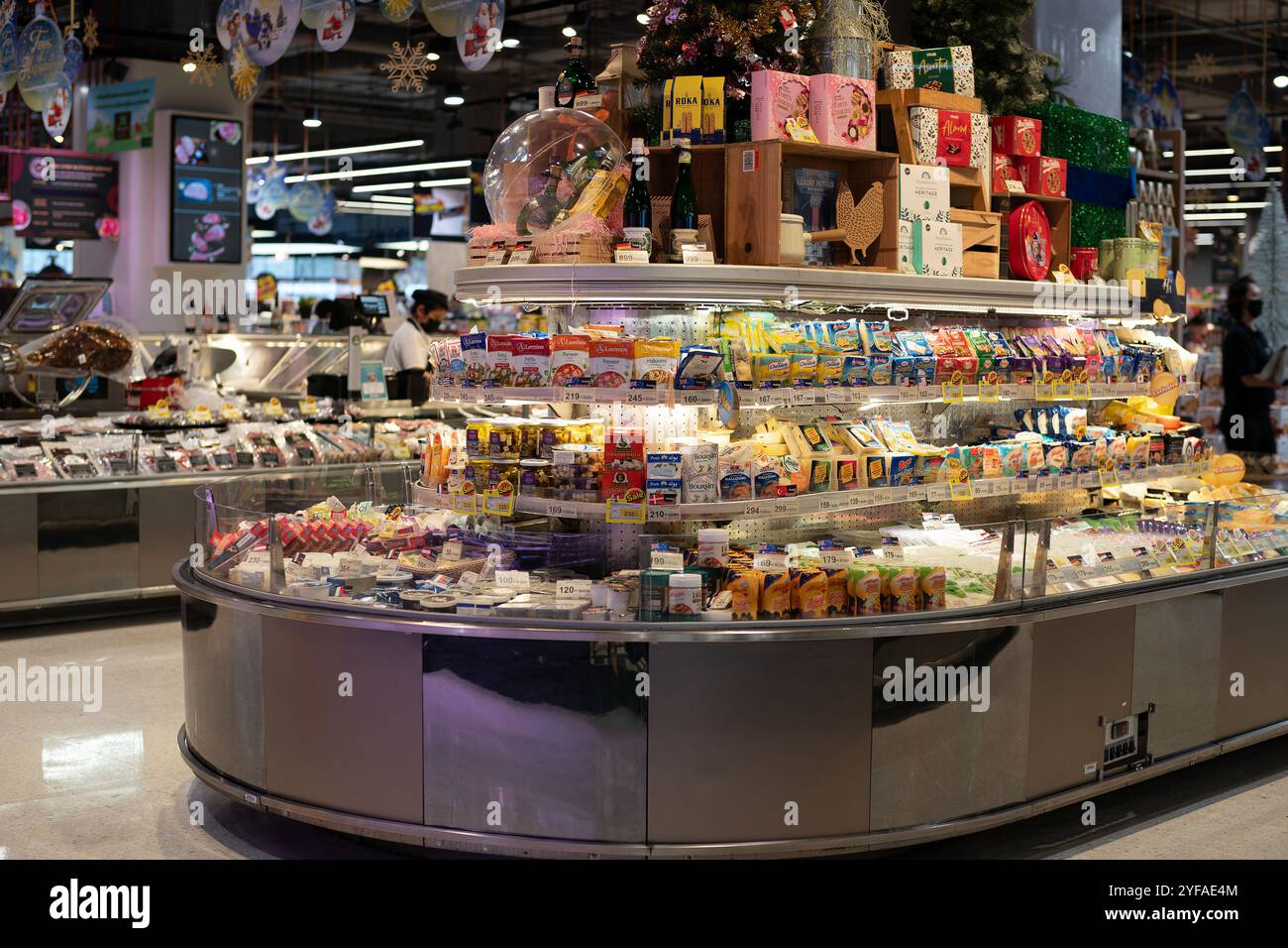 BANGKOK, THAILAND - DECEMBER 09, 2023: dairy products on display at ...