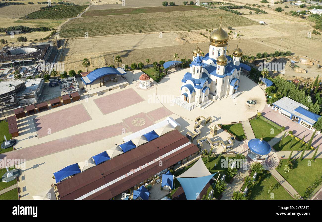 Aerial view of the famous Russian orthodox church dedicated to Saint ...