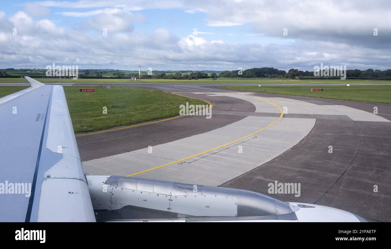 Airplane on airport runway ready for departure. Travel with plane Stock ...