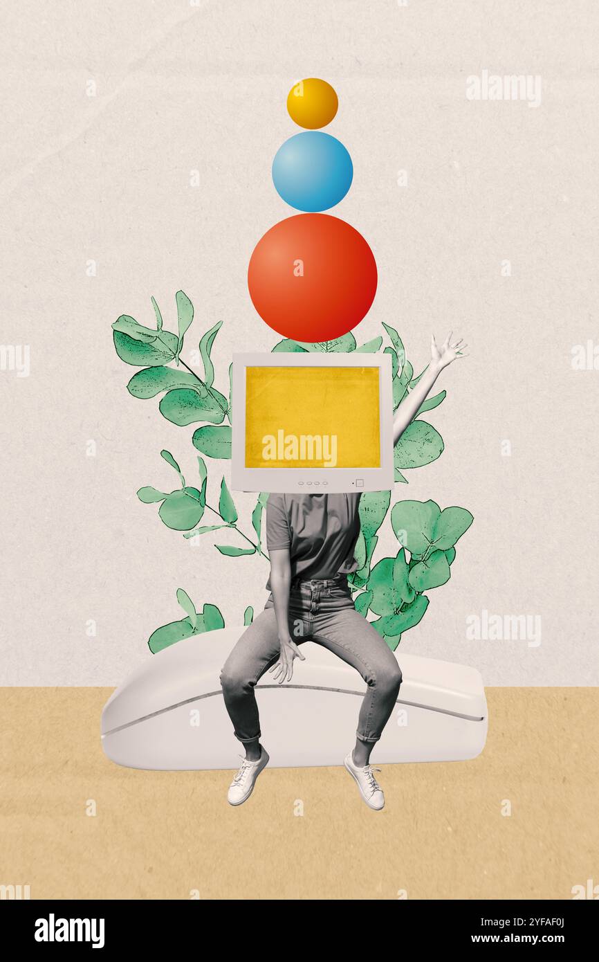 Composite trend artwork 3D sketch image photo collage of headless ...