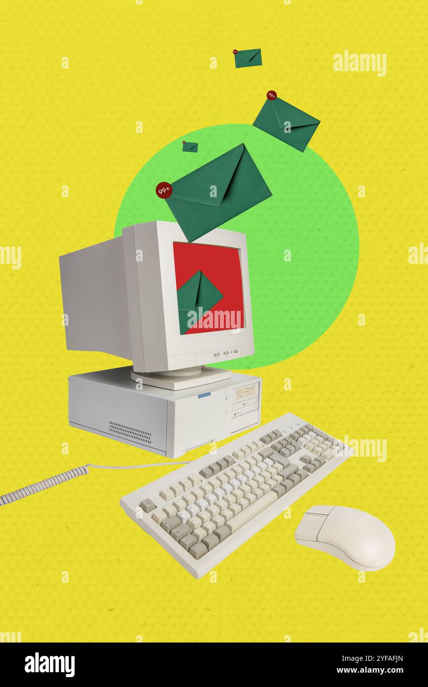 Vertical poster collage computer digital device monitor screen display ...