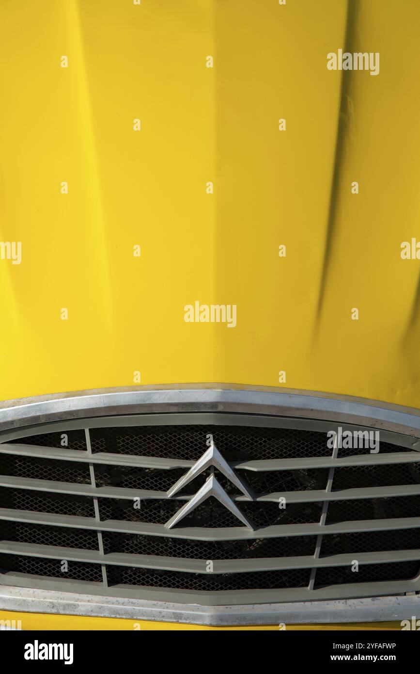 Nicosia Cyprus, October 29 2023: Yellow classic citroen dyane van ...