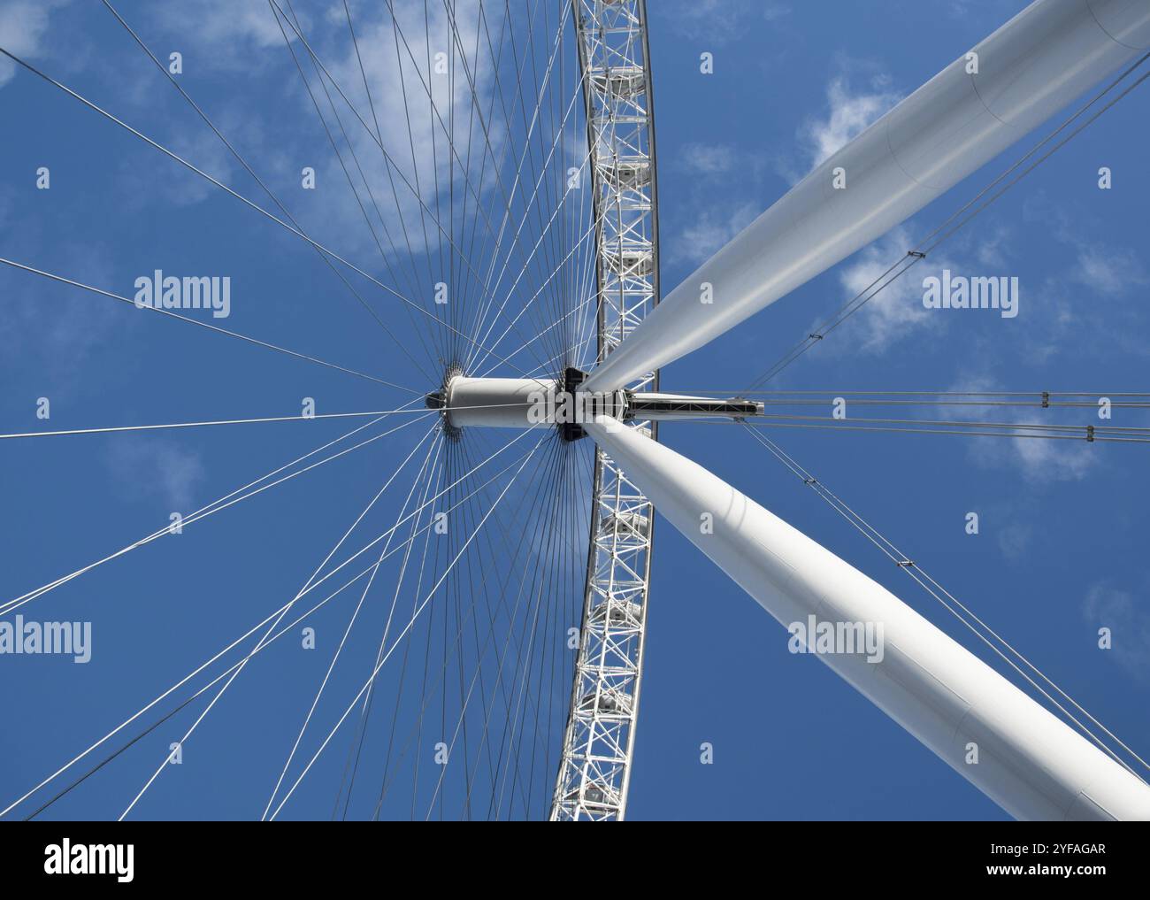 Architectural details of the metallic structure of a big ferris wheel ...