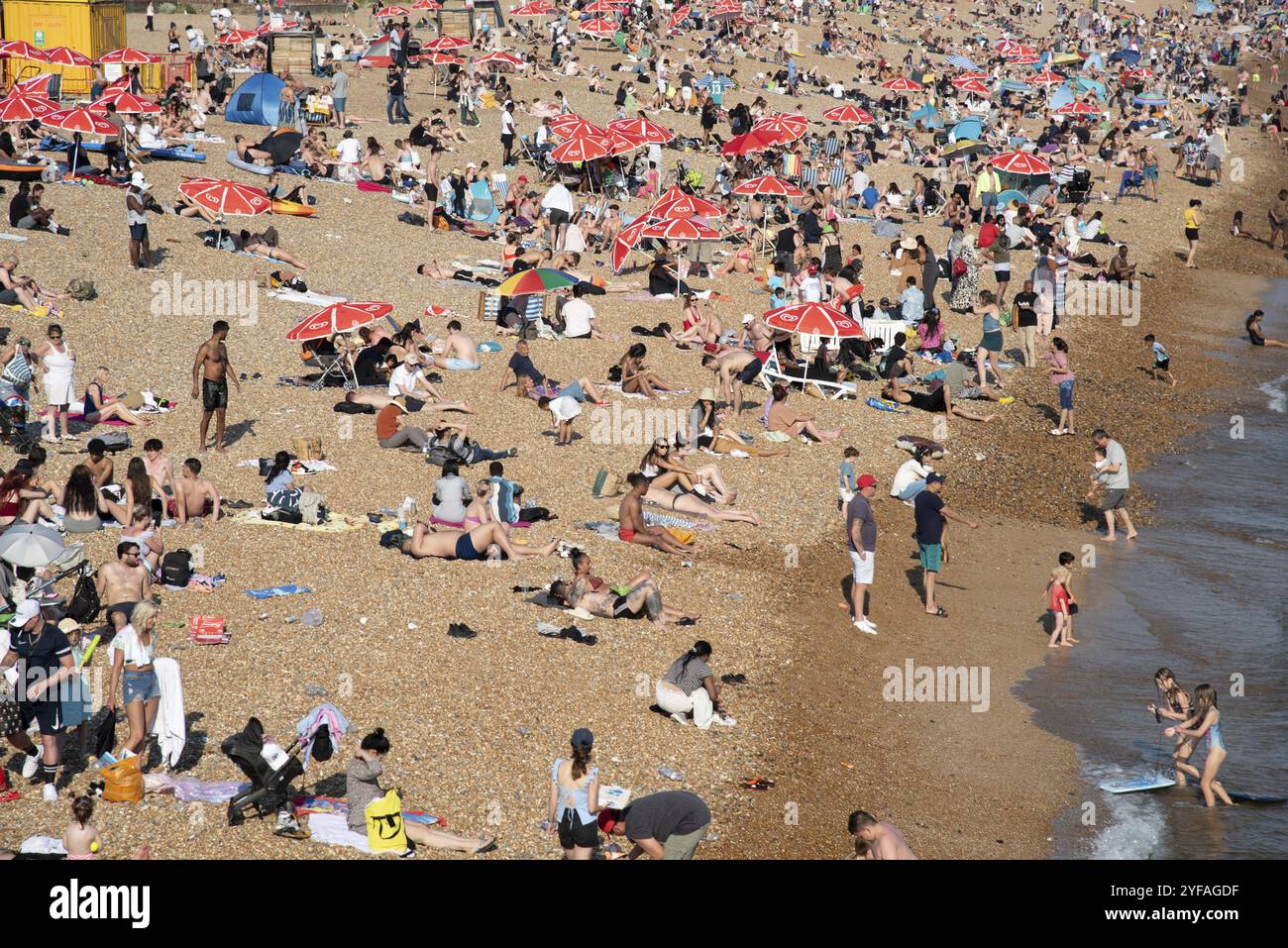 Brighton, United Kingdom, June 10 2023: Crowd of British people ...