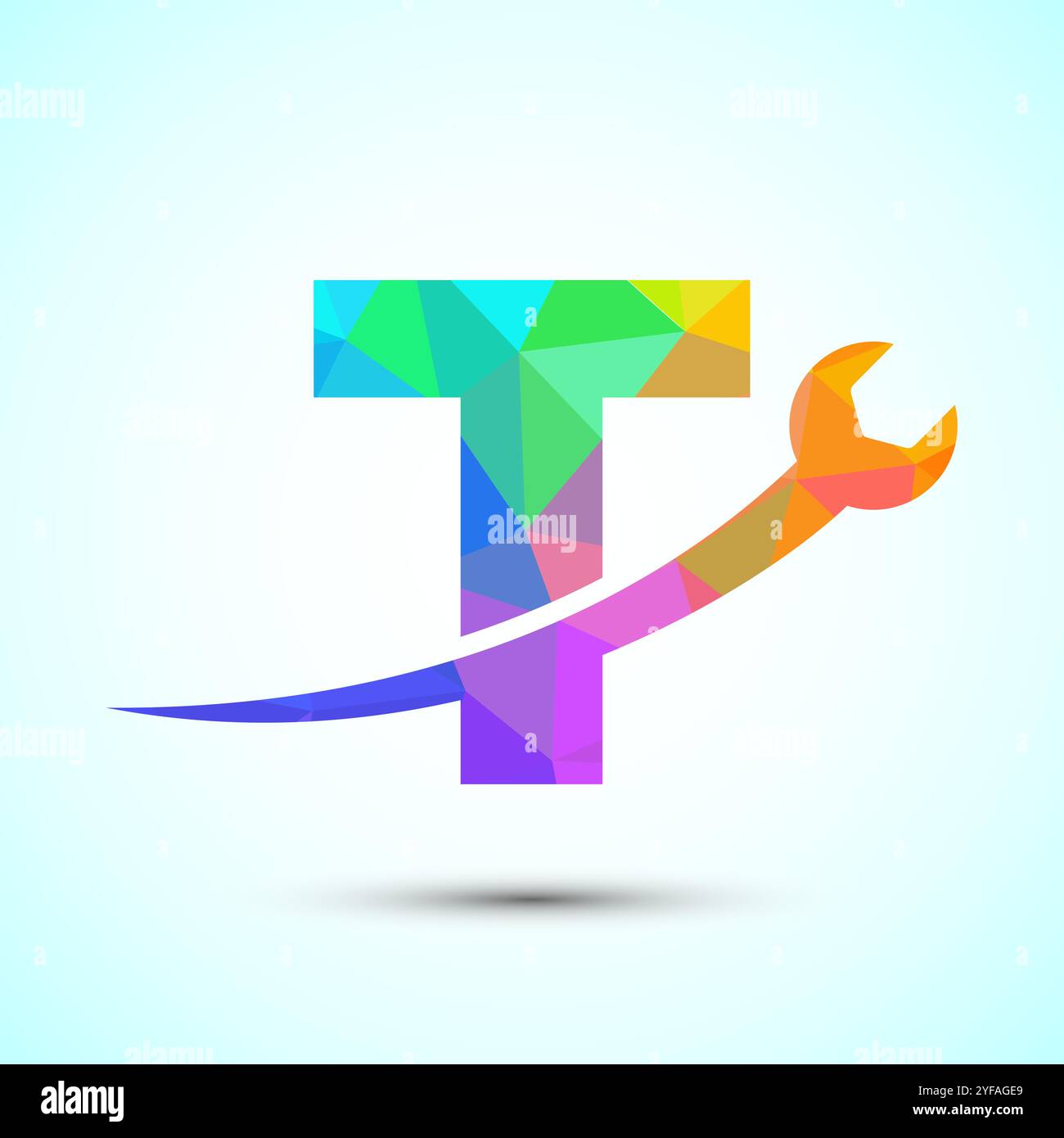 Graphic alphabet A with wrench. Logo for mechanical, technology, repair ...