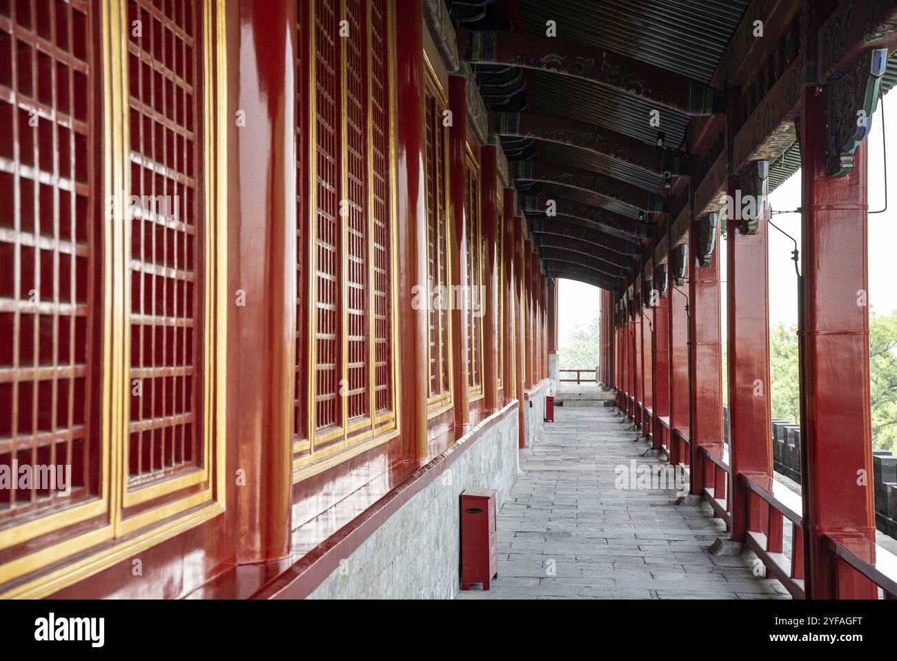 Corridor with beautiful traditional buildings inside the territory of ...