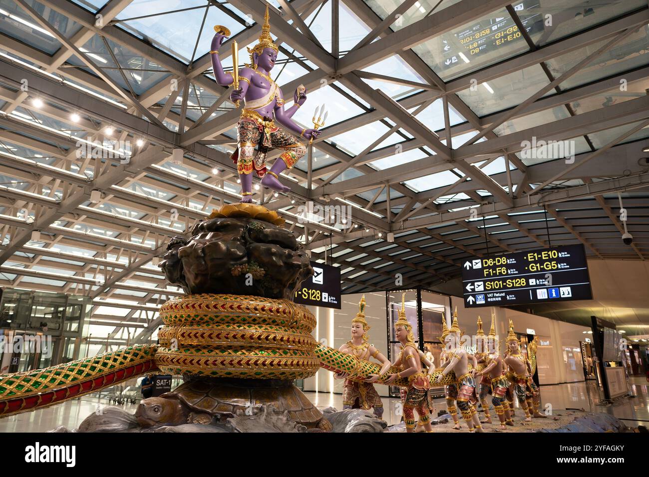BANGKOK, THAILAND - OCTOBER 14, 2023: Churning of the Ocean of Milk as ...
