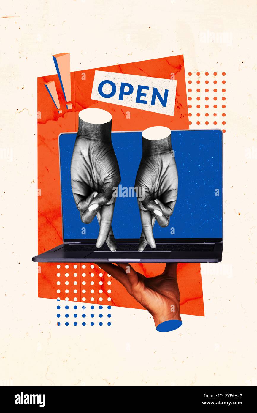 Composite trend artwork sketch image photo collage of young arm walk ...