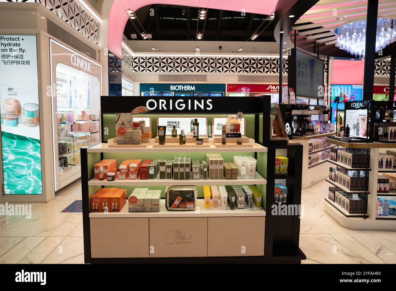 BANGKOK, THAILAND - DECEMBER 12, 2023: Origins products on display at ...
