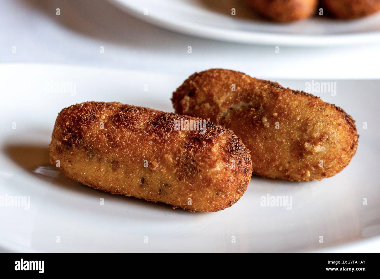 Plate homemade ham croquettes hi-res stock photography and images - Alamy