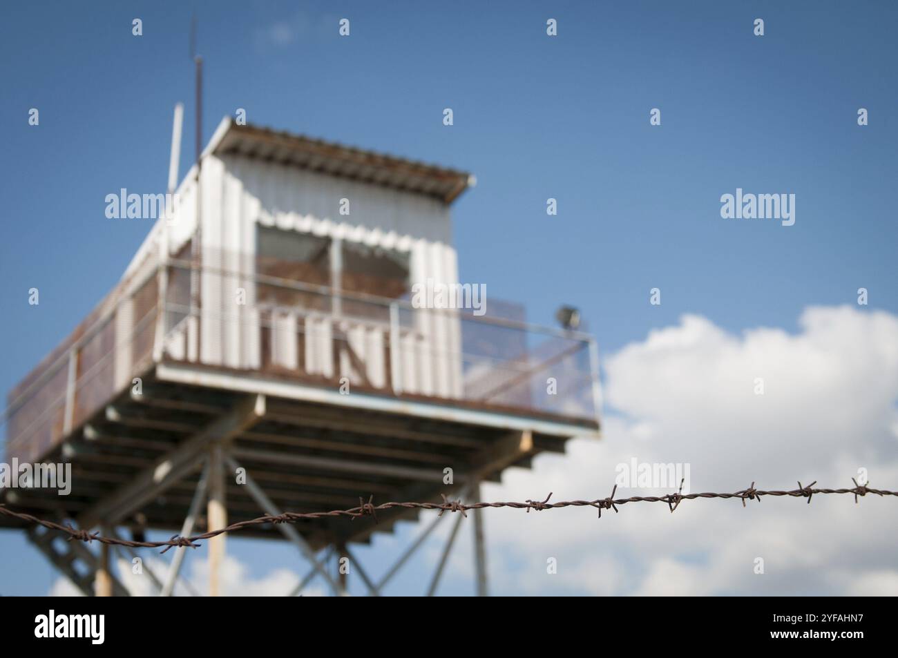 Military security watchtower guardhouse observation tower Stock Photo ...
