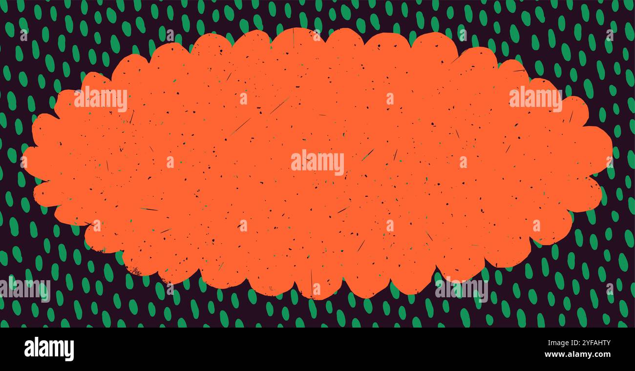 Oval shape with scalloped torn edges. Grunge style circle frame with ...