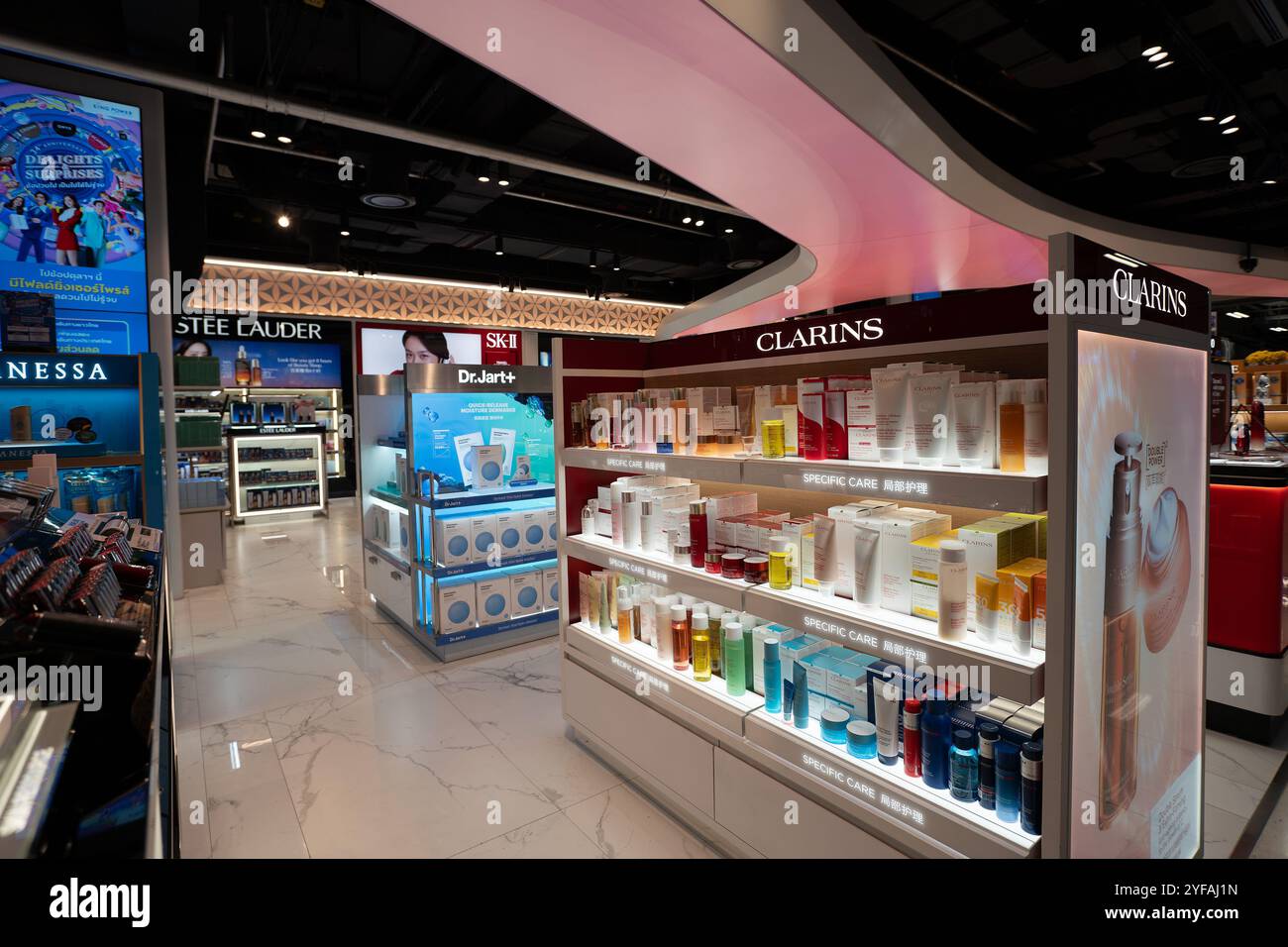 BANGKOK, THAILAND - OCTOBER 13, 2023: Clarins products on display at ...