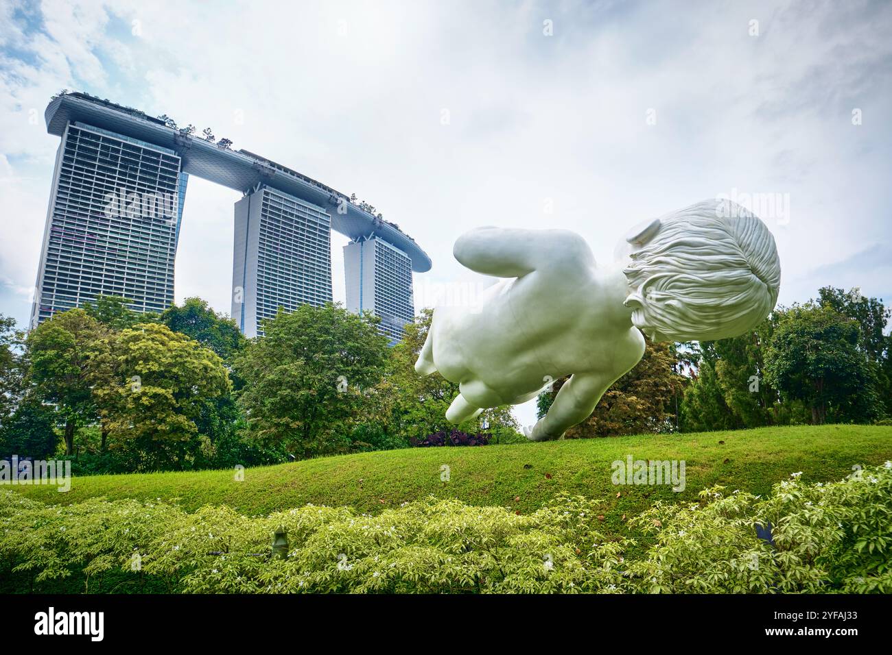 Singapore - August 16, 2024: Marc Quinn's Planet sculpture (floating ... Singapore - August 16, 2024: Marc Quinn's Planet sculpture (floating ...