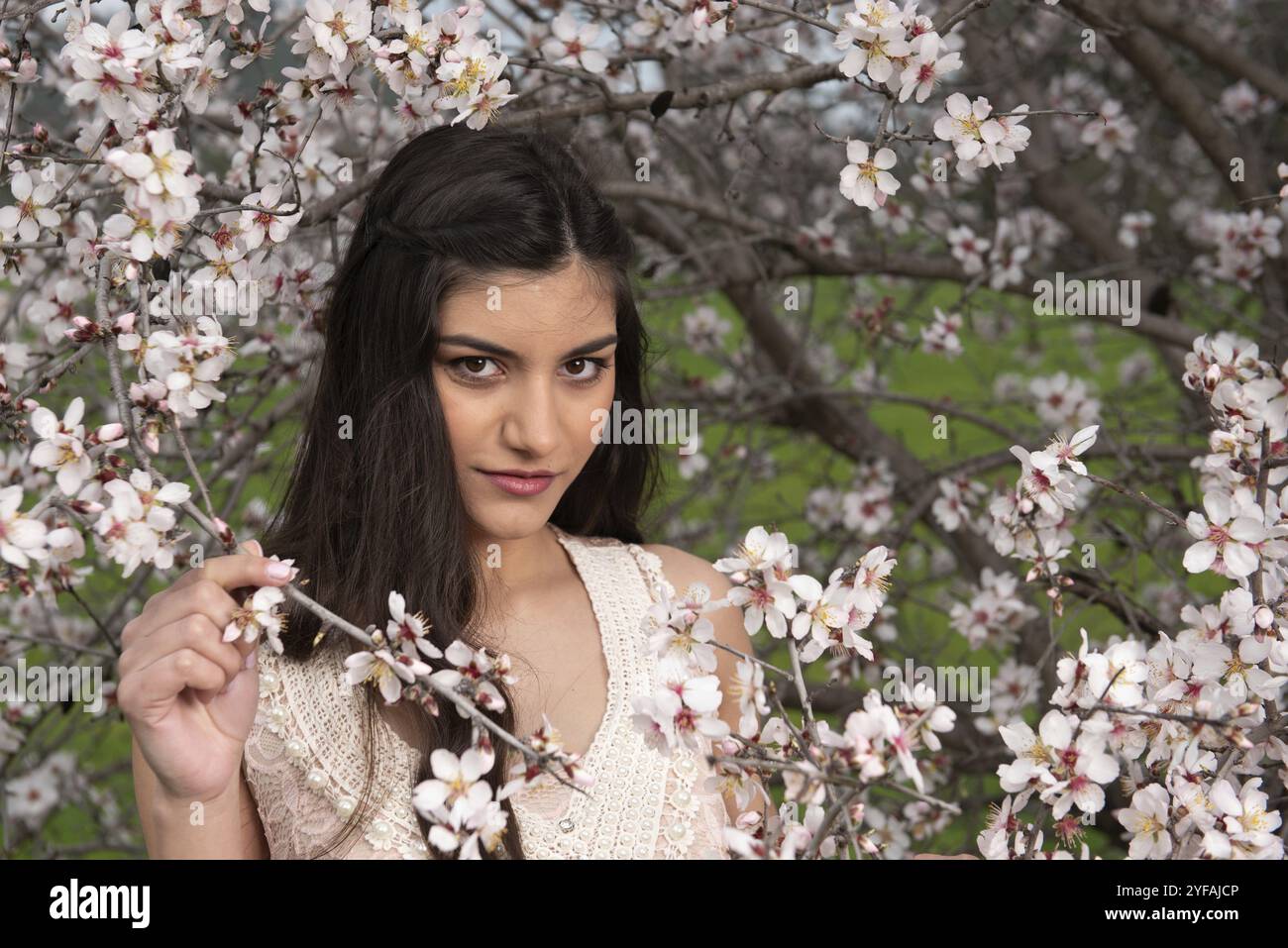 Attractive young caucasian beautiful lady, dressed in pink clothing ...