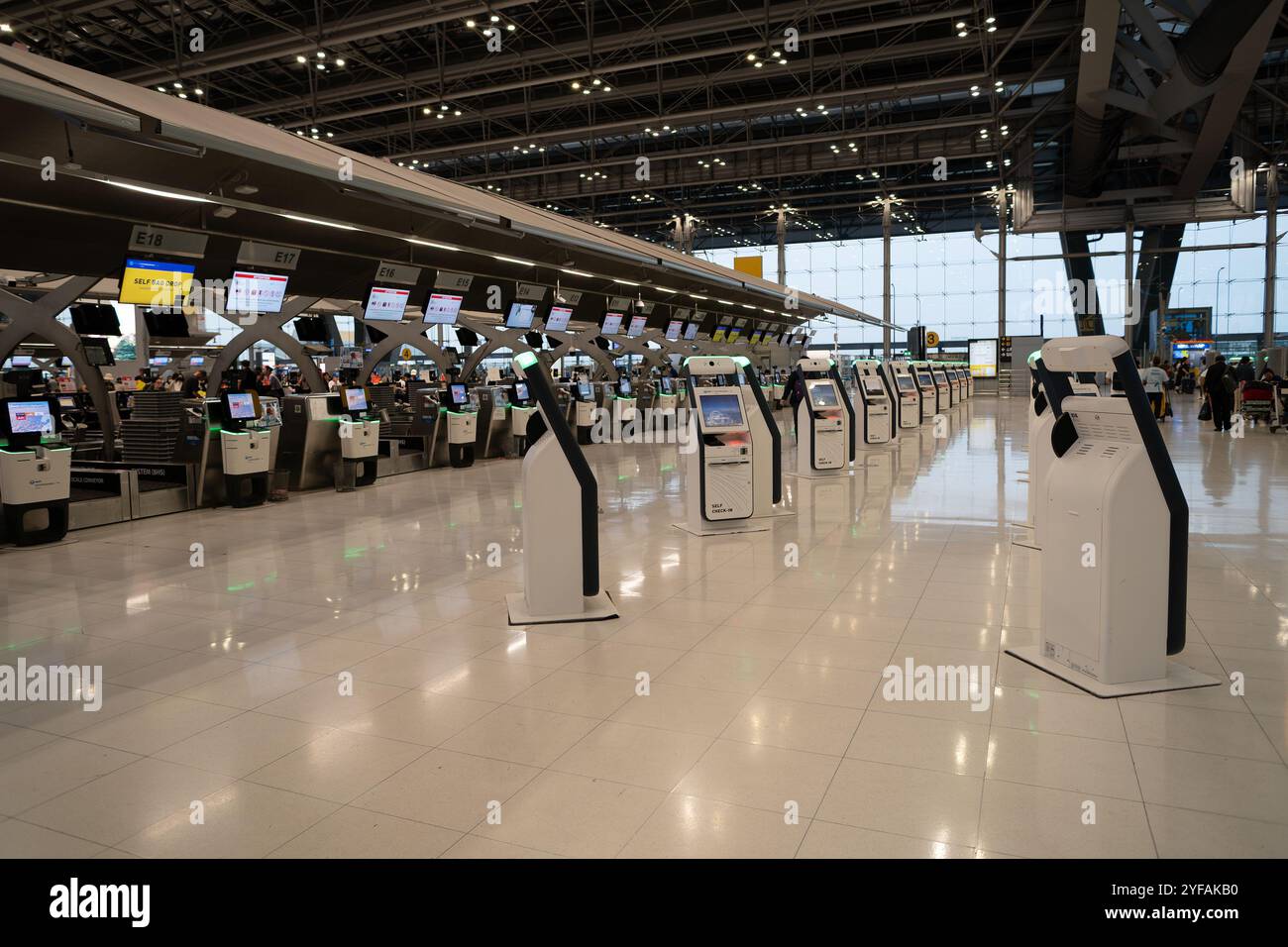 BANGKOK, THAILAND - OCTOBER 28, 2023: self check-in kiosks in ...