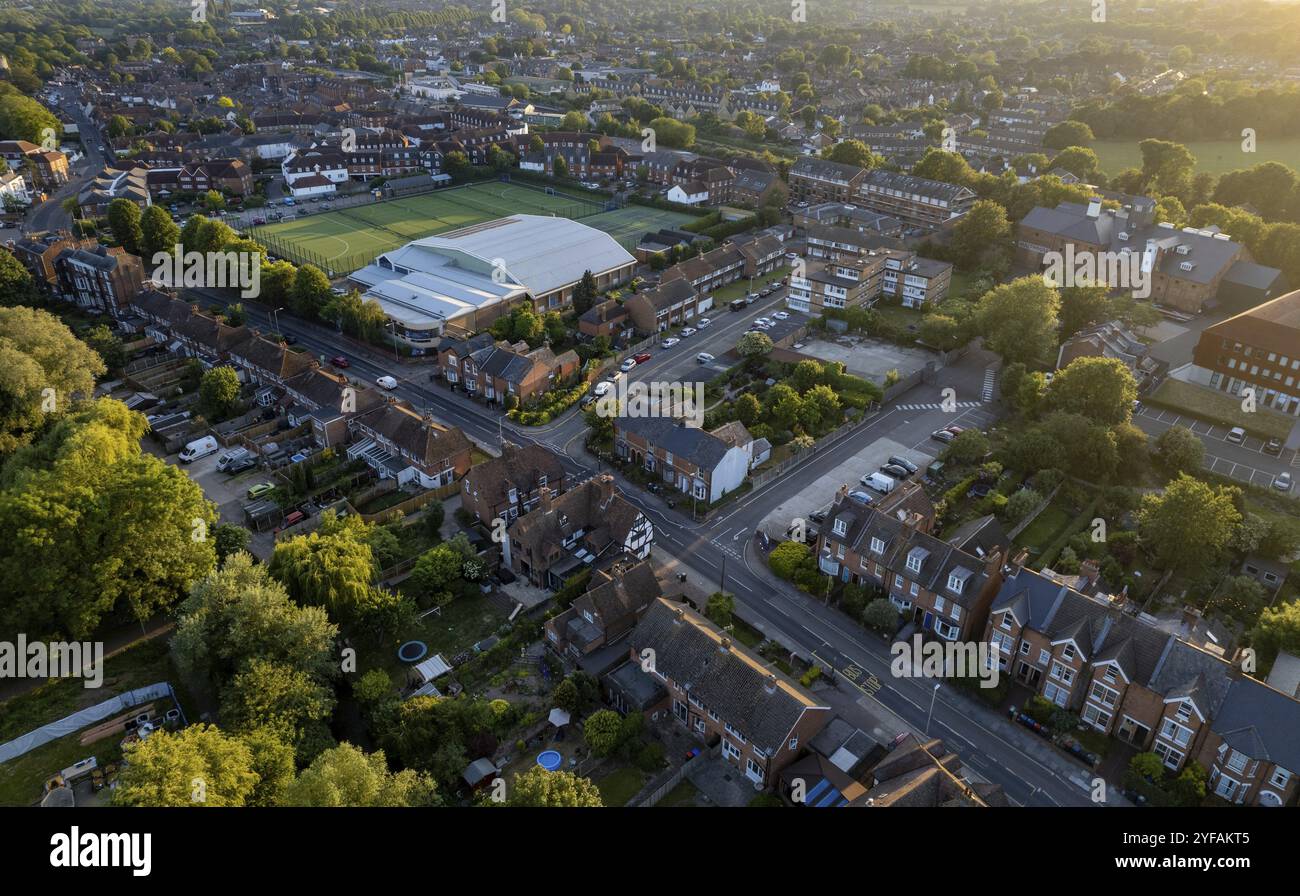 Drone aerial scenery of Canterbury city in Kent United Kingdom. Top ...