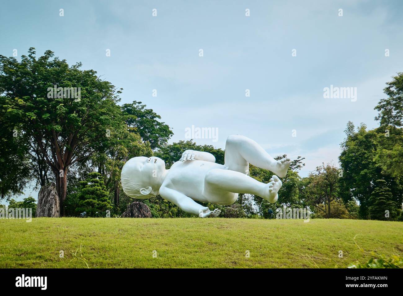 Singapore - August 16, 2024: Marc Quinn's Planet sculpture (floating ... Singapore - August 16, 2024: Marc Quinn's Planet sculpture (floating ...