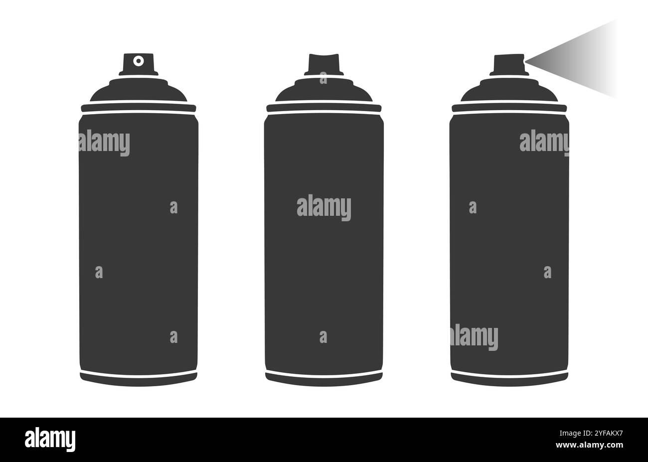 Spray paint bottle icon. Aerosol spray aluminium can package logo sign ...