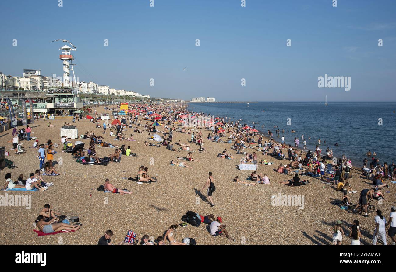 Brighton, United Kingdom, June 10 2023: Crowd of British people ...