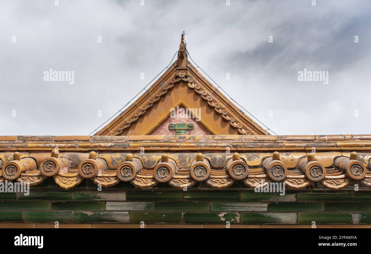 Roof details of Pagoda inside the territory of the Forbidden City ...