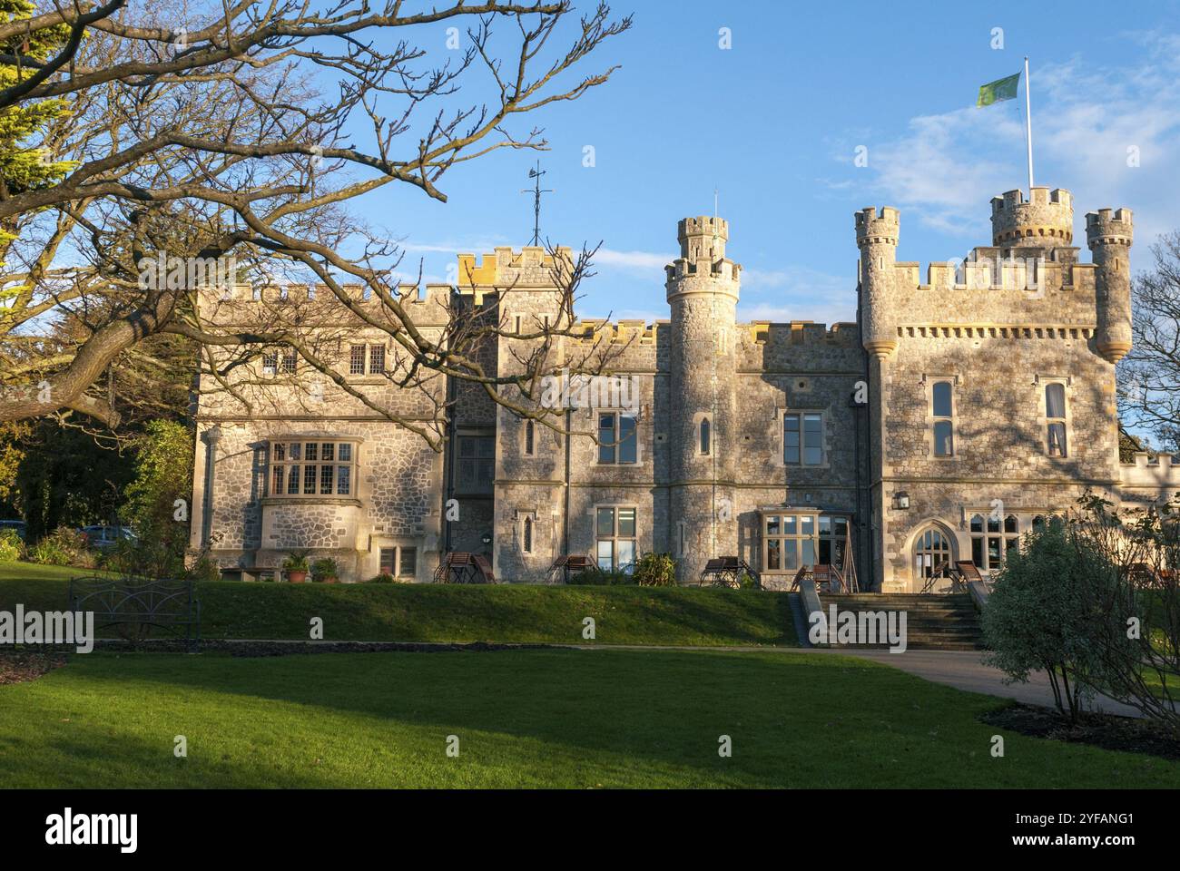 Facade of the Whitstable Castle and gardens in Kent United Kingdom. UK ...